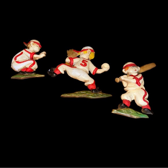 Sexton | Accents | 3 Vintage 97 Sexton Catcher Pitcher Batter Baseball ...